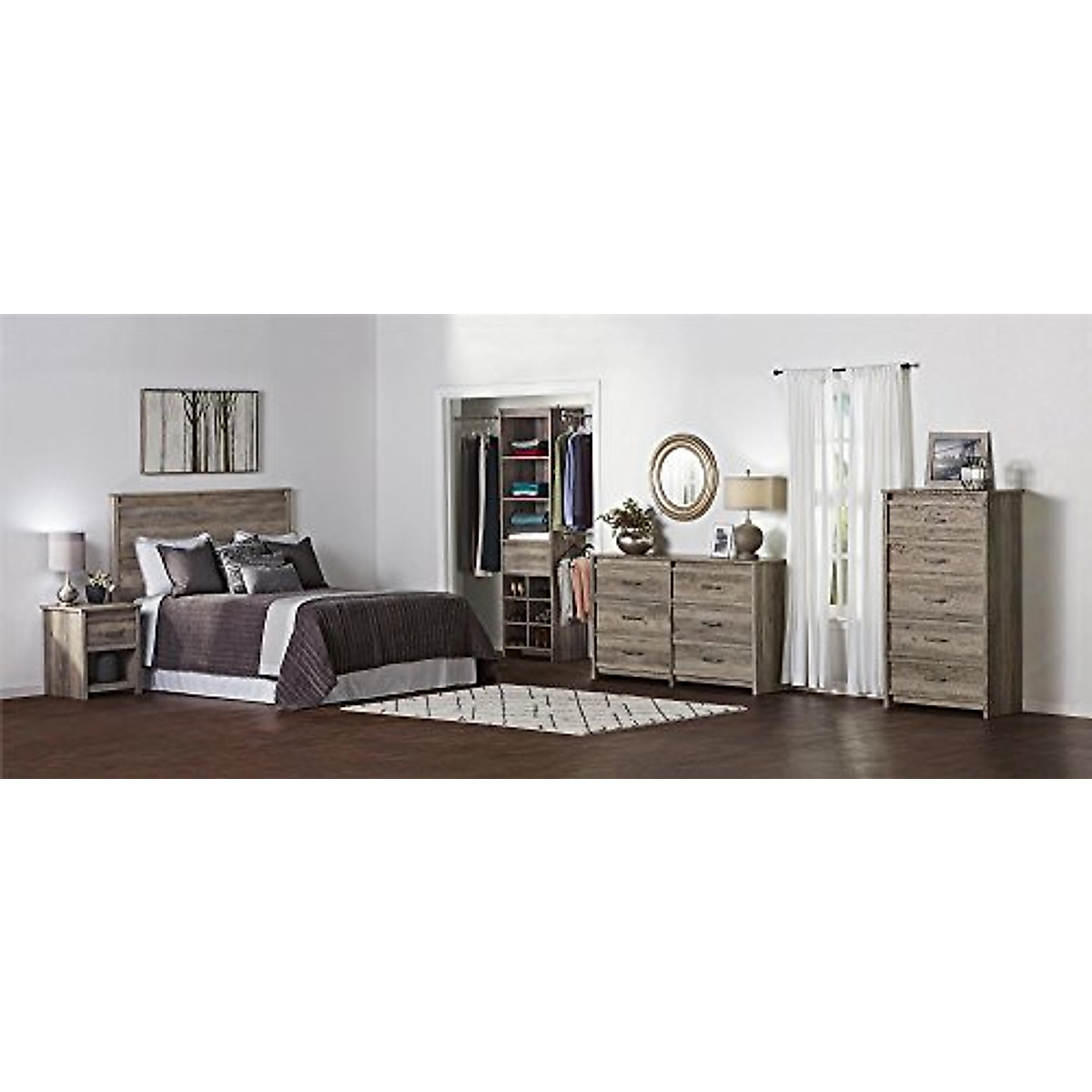 Ameriwood Home Bassinger Nightstand, Gray Oak