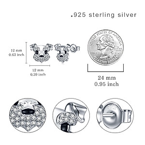 Schnauzer Stud Earrings 925 Sterling Silver Terrier Dog Puppy Pet Earrings Schnauzer Jewelry Gifts for women