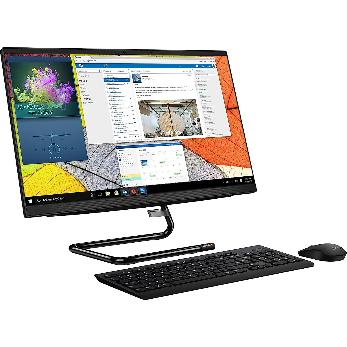 Lenovo IdeaCentre A340 24 AIO 23.8" FHD Touchscreen Windows 10 Pro Business Desktop Computer, Intel Hexa-Core i5-9400T up to 3.4GHz, 32GB DDR4 RAM, 1TB PCIe SSD, DVDRW, 802.11AC WiFi, Bluetooth