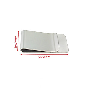 yueton Pack of 3 Brushed Stainless Steel Slim Money Clip Credit Card Cash Holder - Men's Fashion Travel Accessory
