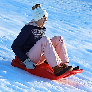 Flexible Flyer Winter Heat Snow Sled. Plastic Sno Slider Bobsled, 38 x 18 x 7 inches