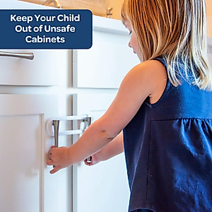 6-Pack Sliding Cabinet Locks - Reusable U-Shaped Child Cabinet Locks for Baby Proofing Cabinets, Drawers, Cupboards & More - No Tools, No Drilling, Easy to Use Child Proof Cabinet Latches by Wittle