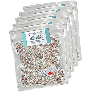 PackFreshUSA: 1000 Pack - 50cc Oxygen Absorber Packs - Food Grade - Non-Toxic - Food Preservation - Long-Term Food Storage Guide Included