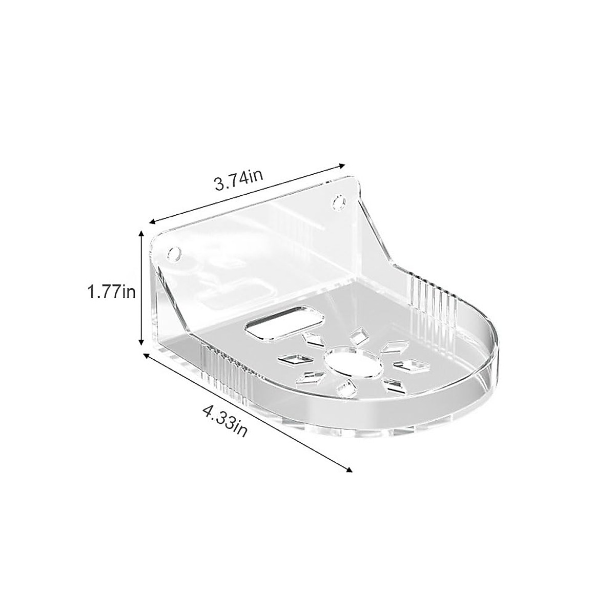 Akenhety 3pcs Camera Wall Mount Floating Shelf Adhesive Baby Monitor Shelf Small Security Camera Floating Wall Shelf Mini Speaker, Smart Home Camera Holder (Clear)