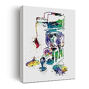 Nail Polish Bottle Watercolor Poster Canvas Wall Art for Home/Nails Studio/Beauty Salon Decor - Nail Varnish Canvas Print Wall Art Painting Ready to Hang Gifts - Easel & Hanging Hook 12x15 Inch
