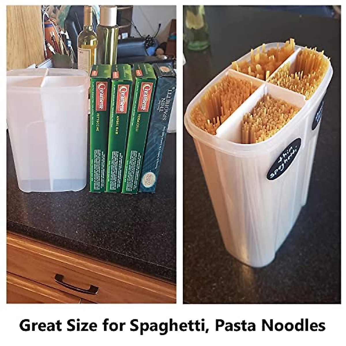 MORNITE Food Airtight Container, Cereal Container Storage, Pasta Spaghetti Container Box Jars for Kitchen Noodles Nuts Snacks Rice,Green