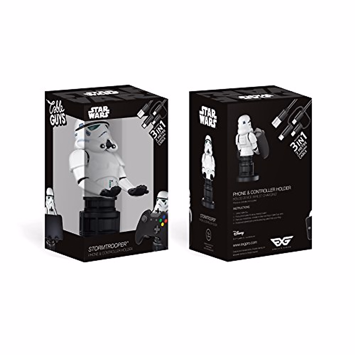 Exquisite Gaming: Star Wars: Stormtrooper - Original Mobile Phone & Gaming Controller Holder, Device Stand, Cable Guys, Collectable Licensed Figure