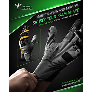 POISON SCORPION Dirt Bike Gloves, Motorcycle Gloves for Men Women Outdoor Sports Full Finger Gold M fit Motocross MX BMX MTB ATV UTV Mountain Bicycle Cycling Biking Riding