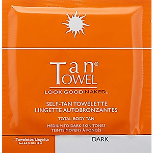 TanTowel Full Body Tan Towelettes - 5 Pack, Dark, 0.5 Fl Oz (Pack of 5)