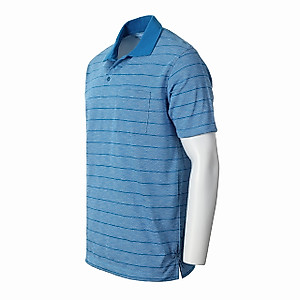 Gioberti Mens Regular Fit Yarn Dye Striped Short Sleeve Polo Shirt with Pocket, Royal, Size XL