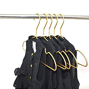 Koobay 12.6" Gold Metal Kids Baby Hangers 30Pack, Non Slip Suit Coated Wire Children Clothes Hangers Closet Storage, Space Saving for Toddler Coats Infant Hangers