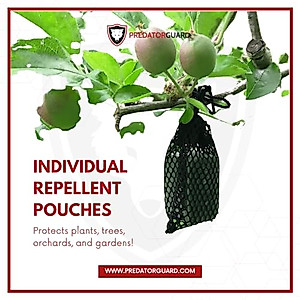 Predator Guard Rabbit Repellent Outdoor Plants Pouches - Stop Rabbits, Deer, and Rodents from Eating Plants Gardens and Vegetables - 10 Pack Lasts 12 Months - All Natural Ingredients