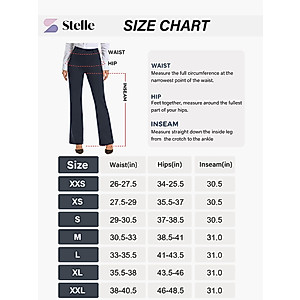 Stelle Women 28"/30"/ 32" Bootcut Dress Pants Business Casual Work Pants with Pockets Pull On Regular Slacks for Office (30" Navy, Medium)