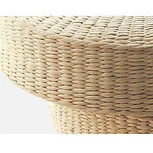 Layboo Handcrafted Eco-Friendly Breathable Padded Knitted Straw Flat Seat Cushion/Straw futon Cushion (Round 45cm(17.72 in))
