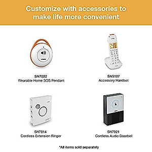 VTech SN5307 Amplified Photo DIAL Accessory Handset with Big Buttons & Large Display For SN5127 & SN5147 Senior Phone Systems, Photo Dial Handset, Cordless Phone System
