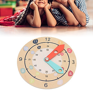 VBESTLIFE, 3 Layers Interesting Educational Composite Wood 15x15cm Cute Kid Teaching Clock for School Classrooms Homes