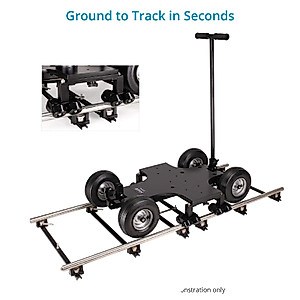 PROAIM Spin Lightweight Doorway Platform Dolly for Heavy Camera/Jib Setup. 4-Wheel & 2-Wheel Steering Modes. Steering Bar Tilt -270°. Payload up to 300kg / 661lb. (DL-SPIN-01)