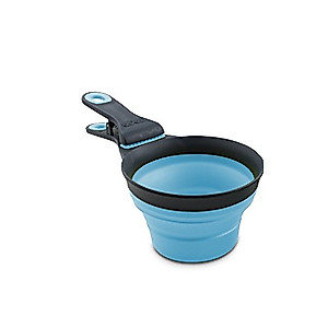 Dexas Popware for Pets Collapsible KlipScoop, 1 Cup Capacity, Gray/Blue
