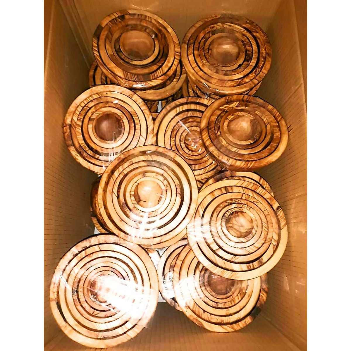 ORCHARD HARDWOODS Nesting Set of 6 Artisan Olive Wood Serving Bowls. Unique Handmade Decorative Serve-ware for Fruit, Salad, Snacks, Condiments, Any Food. Small Mini Bowl 2" to Large 5.5-6.5"