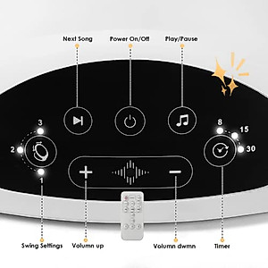 Baby Swing for Infants, Baby Rocker with 5 Point Harness, Bluetooth Support Baby Swing, 10 Preset Lullabies. 3 Speed Natural Baby Swing, Infant Swing with Remote Control and 3 Hanging Toys, Pink