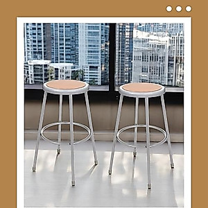 OEF Furnishings (2 Pack) Steel Stools, Grey, 30" High, No Assembly Required