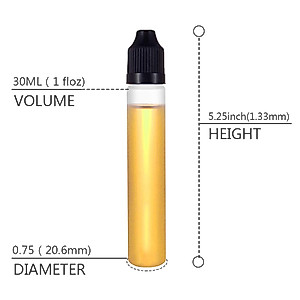 20 Pack 30mL LDPE Plastic Unicorn Dropper Bottle 1 oz E-liquid Ink Liquid Applicator Squeezable Bottles with Childproof Cap and Thin Tip (Black)