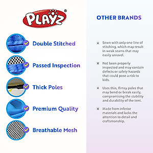 Playz 5pc Kids Play Tent Jungle Gym, Ball Pit, Pop Up Tents & Play Tunnel for Toddlers, Babies, and Kids Indoor & Outdoor Playhouse Bundle with Dartboard and 5 Sticky Balls, Gift for Boys & Girls