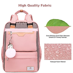 AO ALI VICTORY Laptop Backpack Women Teacher Backpacks Nurse Bag Anti Theft Travel Back Pack Large College Bookbag for Elementary Middle High School Teens Girls Student(Large, Pink)