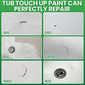 Specialty Tub and Tile Paint, High-Gloss White Tub Paint for Bathtub, Scratches & Chips on Tubs, Tiles, Porcelain, Acrylic, Enamel, Cast Iron, Sinks and Toilets, Quick Dry & Waterproof Porcelain Paint