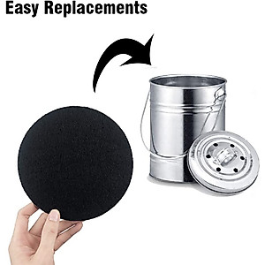 6 Pack Charcoal Filters for Kitchen Compost Bins - Thickening Compost Bin Filters Activated Carbon Filters for Kitchen Compost Bin Filters Replacement, 0.4" Thickness