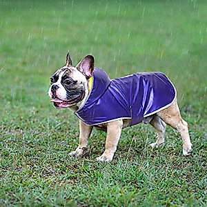 Illumifun Dog Raincoat with Hood - Waterproof Reversible Dog Coats, Lightweight Dog Rain Jacket for Small Medium Large Dogs (X-Large)