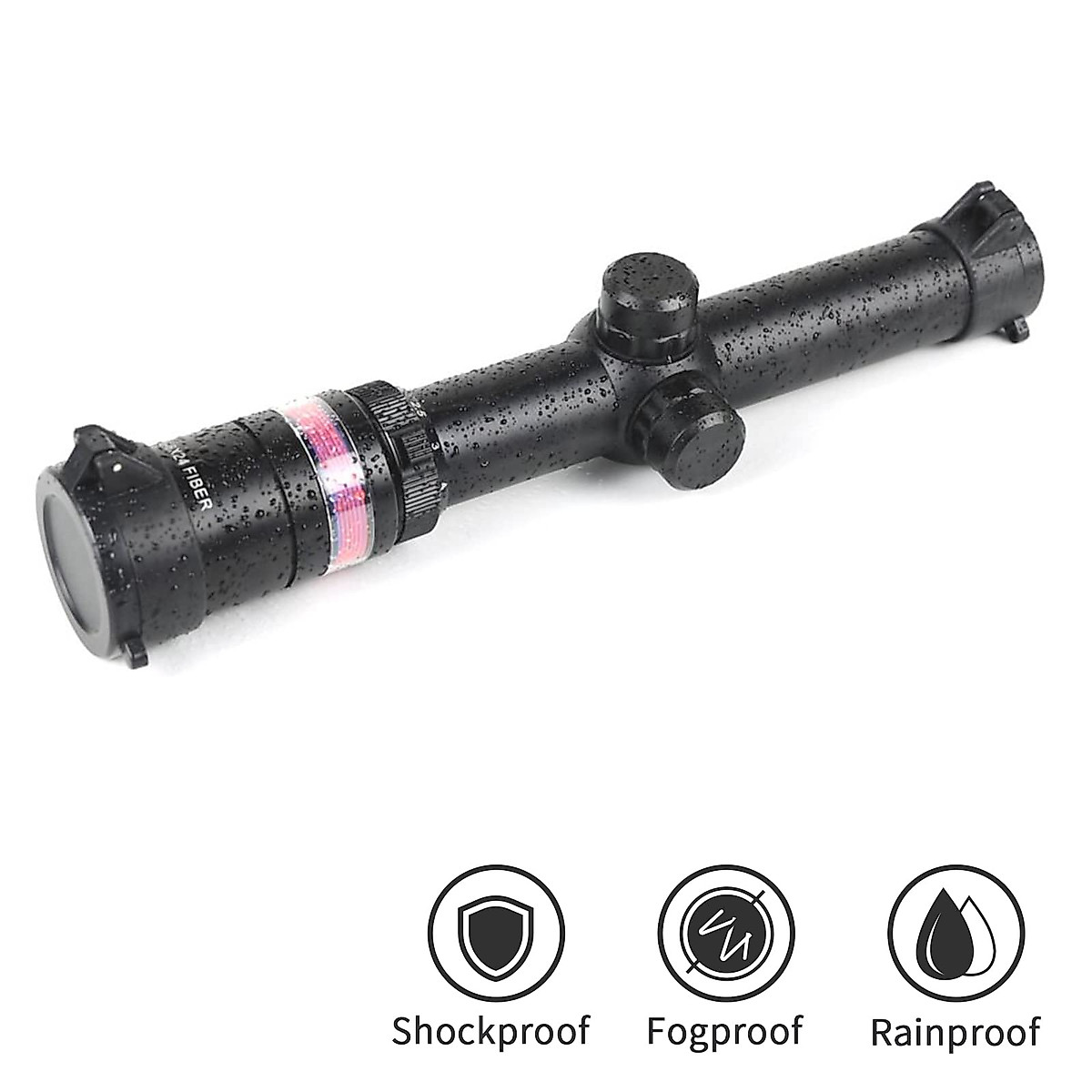 ToopMount 1.5-6X24mm Tactical Optics Scope Red Fiber Picatinny Optics Scope 1/4 MOA Fully Multi-Coated Optics One-Piece Aluminum Tube Second Focal Plane for with 11, 20mm Rings