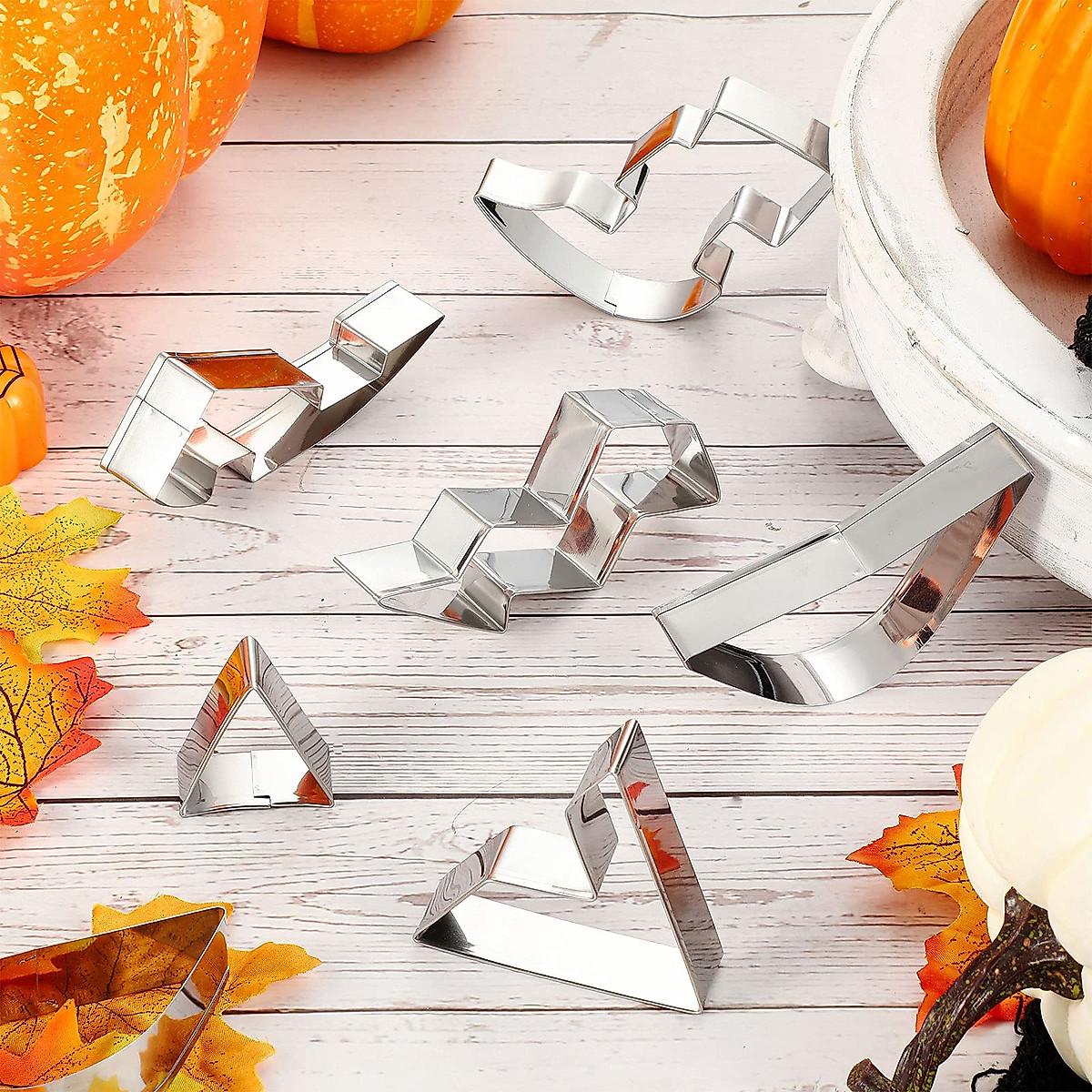 10 Pieces Halloween Pumpkin Carving Kit Stainless Steel Carver Set Pumpkin Carving Stencils Metal Carving Stencils, Simple Safe Carving Tools for Kids & Adults