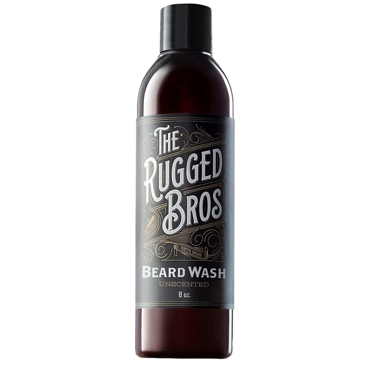 The Rugged Bros Beard Wash Unscented for Face and Beards - Natural Shampoo Made with Organic Aloe Vera Leaf Juice - Cleanses Facial Oil and Dirt While Softening and Moisturizing