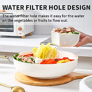 XKXKKE Divided Serving Dishes with Lid, Serving Tray with Lid, Round Divided Plates, Sectional Serving Tray Removable Party Snacks Tray for Candies, Nuts, Veggies, Fruits and Appetizer (White)