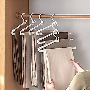 IULJH Pants Rack Wardrobe Multi-Functional Seamless Hanger Pants Hanger Household Multi-Layer Pants Storage Artifact