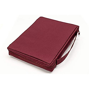Burgundy Jesus Embroidered Polyester Bible Cover Case with Handle, X-Large