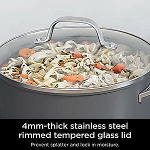 Ninja CW69010 NeverStick Comfort Grip 10-Piece Cookware Set, Nonstick, Durable, Scratch Resistant, Dishwasher Safe, Oven Safe to 400°F, Silicone Handles, Grey