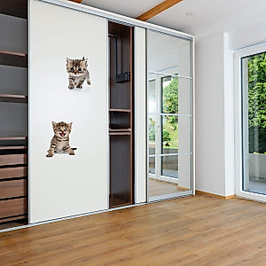 Cieovo 3D Removable Cats Large Wall Stickers Decals Cute Animal Wall Sticker Mural for Kids Cute Cat Decor Posters for Nursery Room, Toilet, Kitchen, Offices A Set of 7