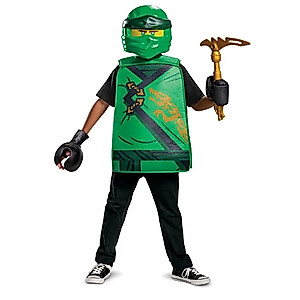 Lloyd Costume for Kids, Lego Ninjago Legacy Themed Basic Character Accessories, Single Child Size Green