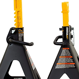 Omega Lift Heavy Duty 6 Ton Jack Stands Pair - Double Locking Pins - Handle Lock and Mobility Pin for Auto Repair Shop with Extra Safety (JZ060)