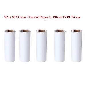 OTGO 5PCS 80mm Thermal Receipt Paper Roll for Mobile POS Thermal Printer New 80x30mm