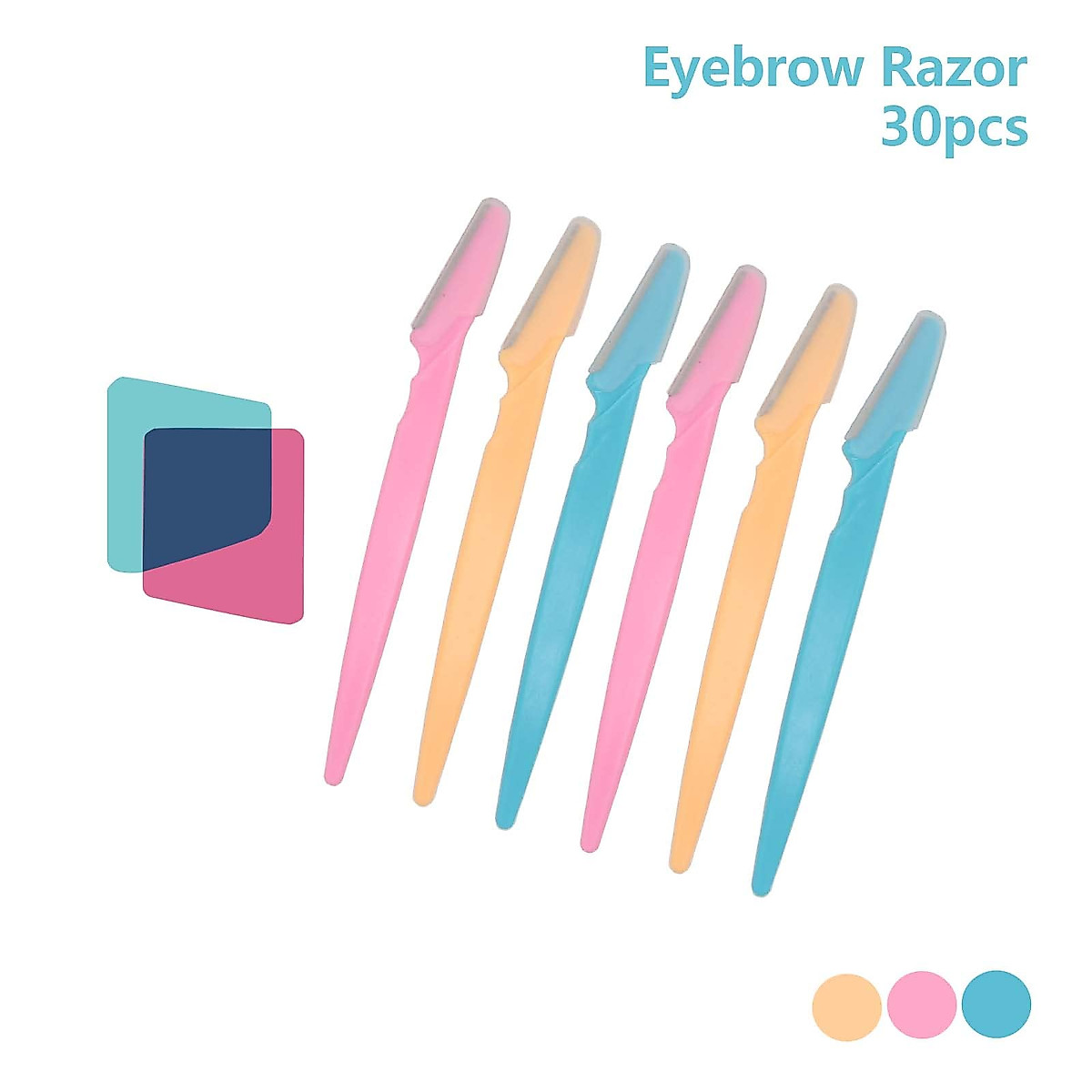 Geestone 30 Pack Eyebrow Razor for Women, Exfoliating Dermaplaning Tool Facial Razor with Safety Precision Cover Face Hair Trimmer Shaper Shaver for Skincare Men Women