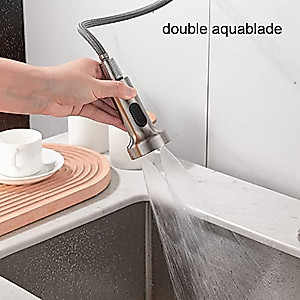 Upgrade Kitchen Faucet Head Replacement, Pull Down Faucet Sprayer Head Attachment, Kitchen Sink Faucet Replacement Parts with 3 Modes Stream Spray and Aquablade Mode for G1/2 Connector