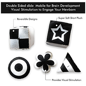 Reversible Baby Mobile - Brain Stimulation to Engage Your Newborn - Felt Mobile with Two Sides for Continued Engagement