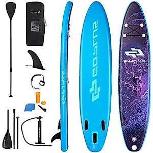 AUGESTER 10‘/10.5‘/11’ Inflatable Lightweight Stand up Paddle Board, Premium Yoga Board W/Durable SUP Accessories, with Fins, Carrying Bag, Non-Slip Deck, Adjustable Paddle & Hand Pump, Wide Stance