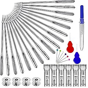 120Pcs Sewing Machine Needles Set Universal Standard Needle for Singer, Brother, Janome, Varmax, Home Sewing Machines Needles in Size HAX1 65/9, 75/11, 80/12, 90/14, 100/16, 110/18