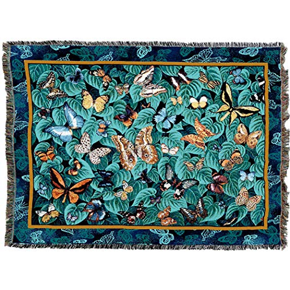 Pure Country Weavers Butterfly Dance Blanket by Elena Vladykina - Garden Floral Gift Tapestry Throw Woven from Cotton - Made in The USA (72x54)