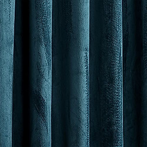 Benedeco DeepTeal Velvet Curtains for Bedroom Window, Super Soft Luxury Drapes, Room Darkening Thermal Insulated Rod Pocket Curtain for Living Room, W52 by L96 inches, 2 Panels