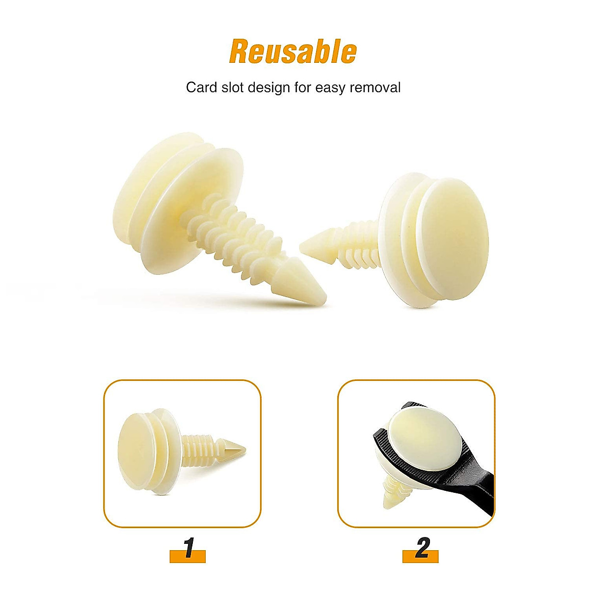 GOOACC 25 Front Door Trim Panel Retainers Clips Replaces for GM 10153057 Chevy Buick GMC Jimmy Pontiac Grand Prix 8mm Hole - 25pcs